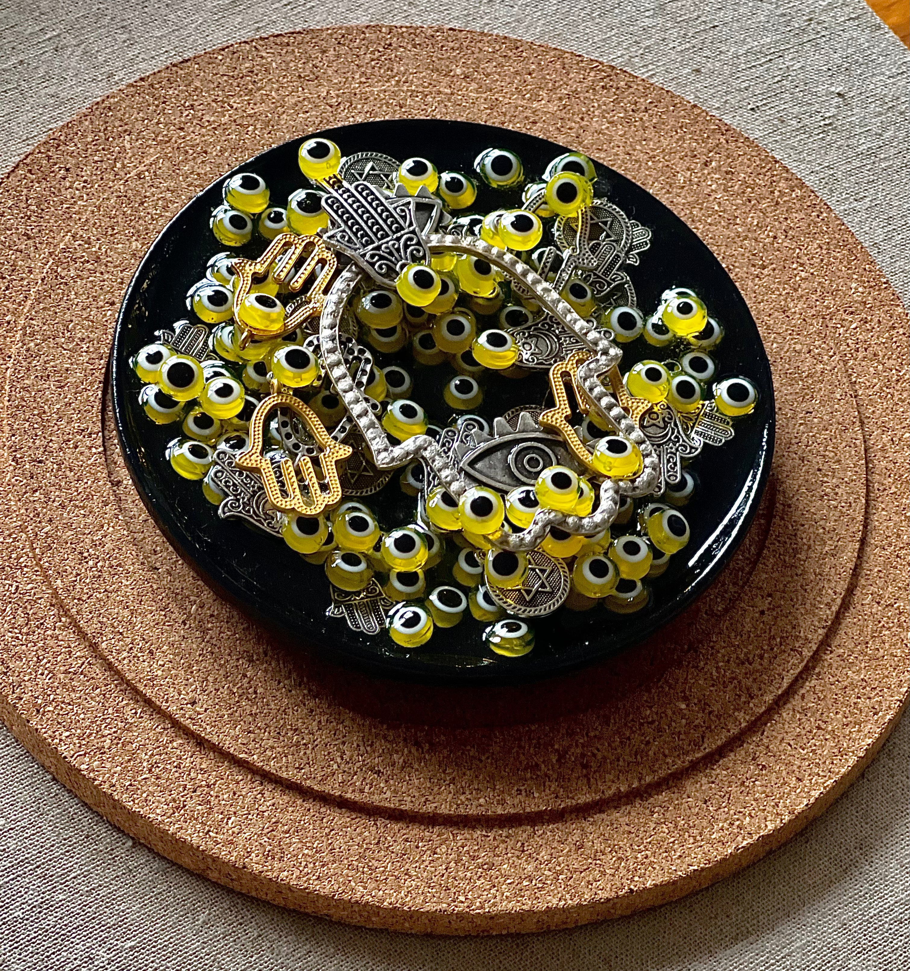 WALL ART | Hamsa / Evil Eye on Cork - Jewish Joy Judaica – JEWISHJOY.co